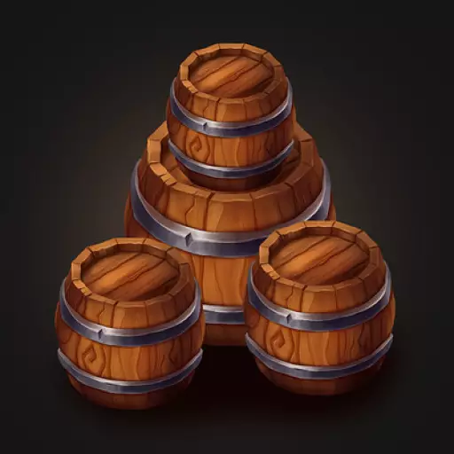 2D isometric stylized barrel
