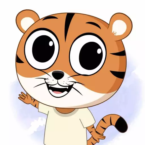 A tiger saying hello vector cartoon character