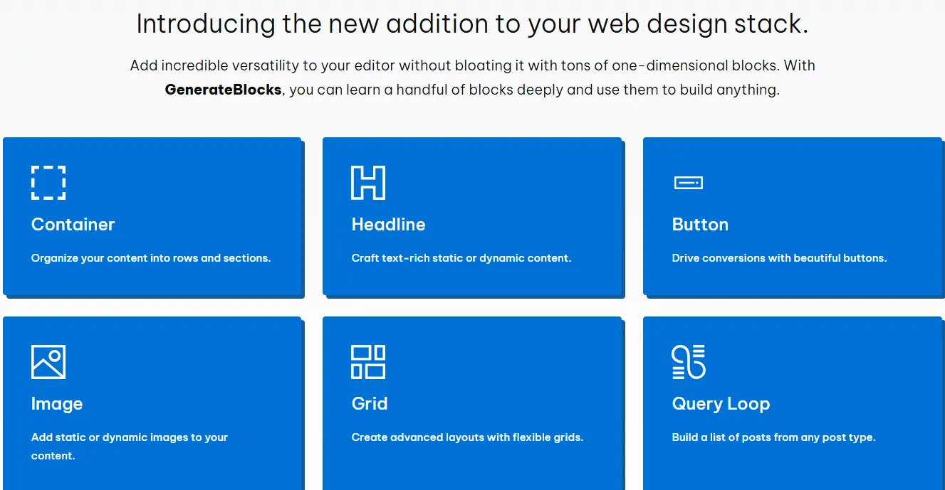 GenerateBlocks – WordPress plugin Proven