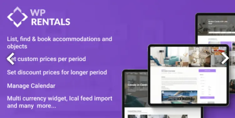 WP Rentals Pro - Booking Accommodation WordPress Theme