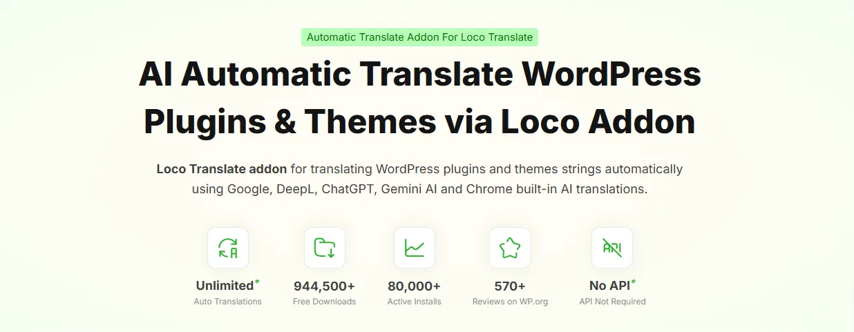 Automatic Translate Addon For Loco Translate Pro