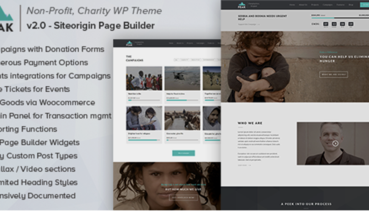 Peak - Charity Nonprofit WordPress Theme