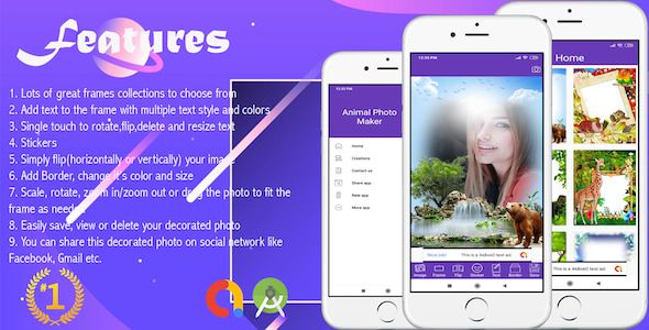 Animal Photo Frame Editor (Supported android 14 and SDK 34)