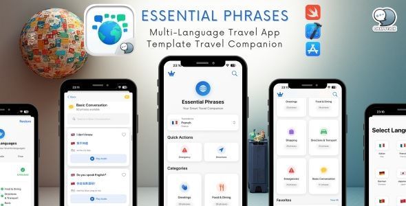 Essential Phrases – Multi-Language Travel iOS App Template