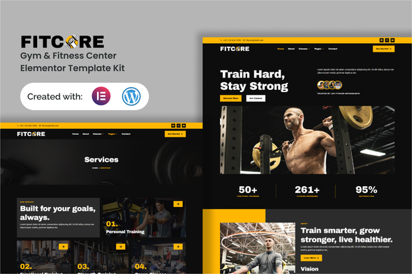 Fitcore - Gym & Fitness Center Elementor Template Kit