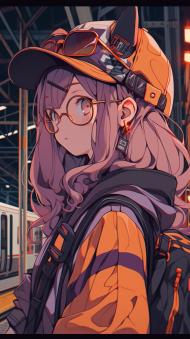 Eccentric Cute Anime Girl in Mismatched Outfit Drawing in Notebook (90 ...
