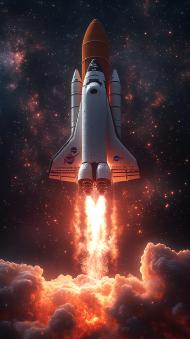 Next Generation Spaceplane Launching into Orbit – Aesthetic Wallpaper ...