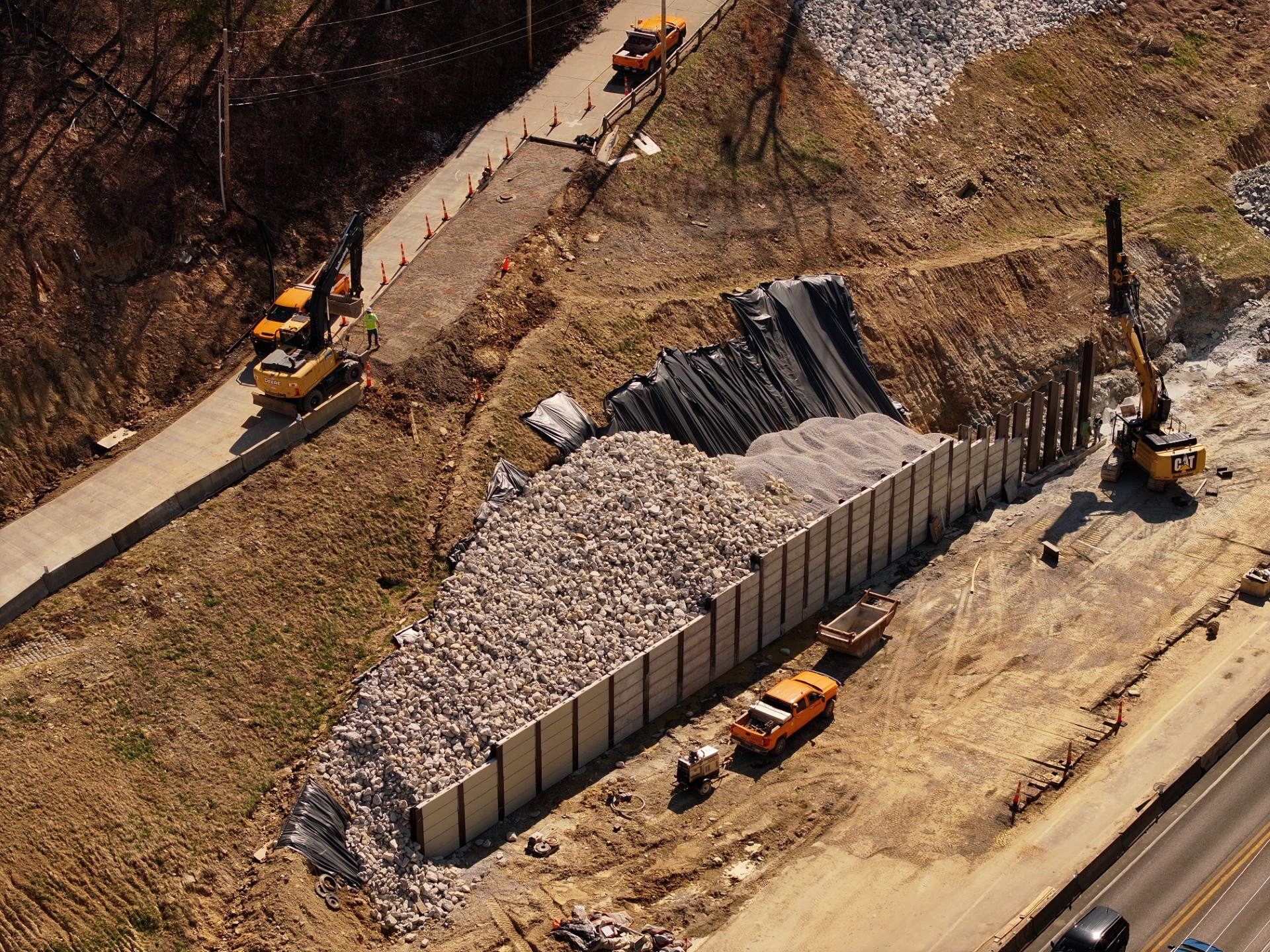 Hillside slip impacts Kanawha County road construction project - WV ...