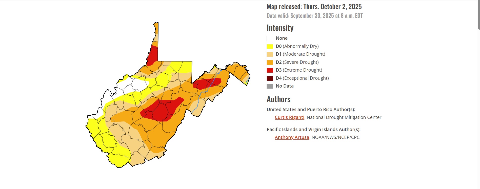 U.S. Drought Monitor shows some improvement in West Virginia but some ...