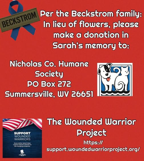 Beckstrom family asks donations be made to humane society, Wounded ...