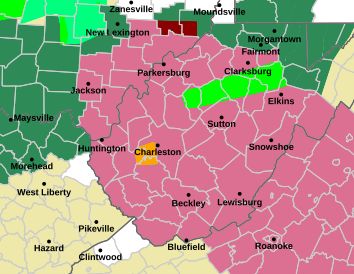 High water reported in central West Virginia; severe thunderstorm watch ...