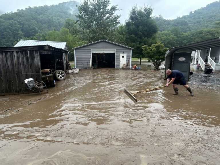 Flooding along Pond Fork leaves long trail of mud and damage along ...
